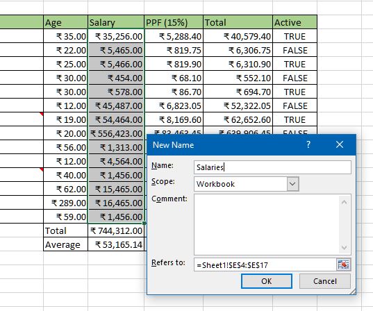 Named Range Named Constant In Excel Tech Funda