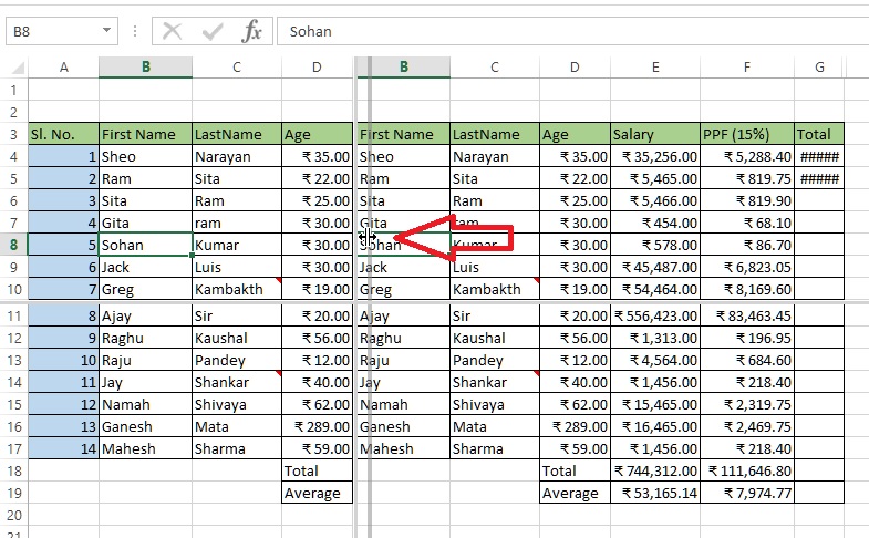 Split Spreadsheet Window In Excel Tech Funda