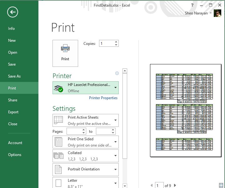 Print Options In Excel Tech Funda